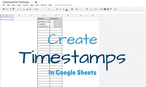 Create A Timestamp When A Cell Is Updated In Google Sheets CyberHacktivist