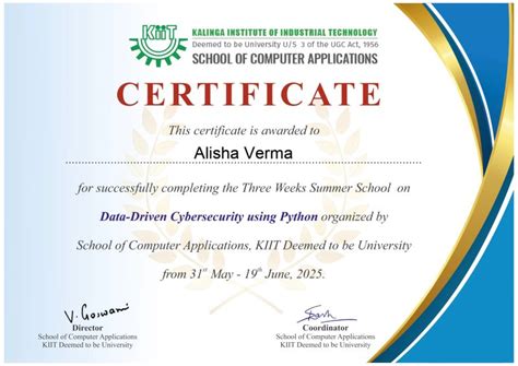 Grateful To Have Been A Part Of The Three Weeks Summer School On Data Driven Cybersecurity Using