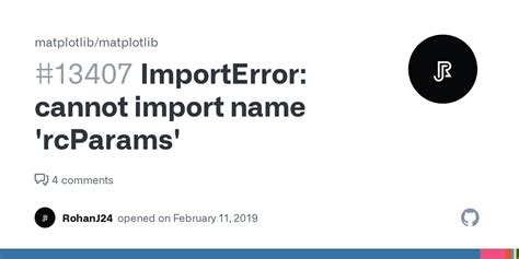 ImportError Cannot Import Name RcParams Issue Matplotlib Matplotlib GitHub
