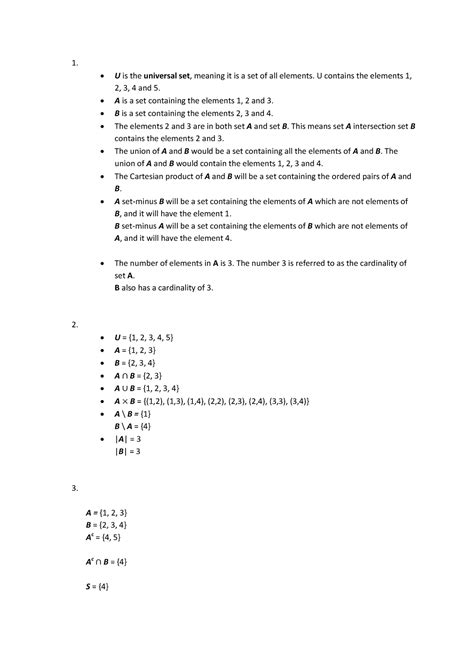 Written Assignment Unit 1 1 U Is The Universal Set Meaning It Is A