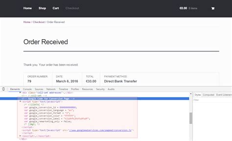 Woocommerce Add Tracking Code Script Thank You Page