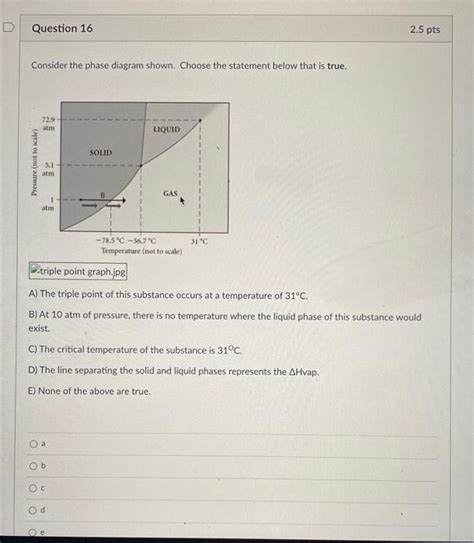 Solved Consider The Phase Diagram Shown Choose The