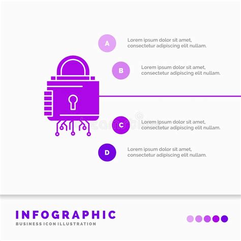 Security Cyber Lock Protection Secure Infographics Template For
