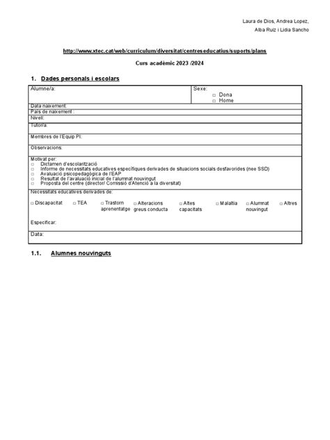Model Pi Nou Currículum Pdf