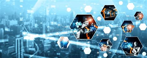 Automated Ai Industry Robot And Robotic Arms Assembly In Factory