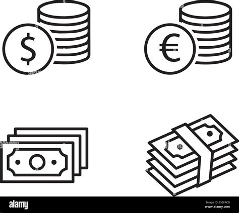 Vector Dollar Euro Currency And Financial Transaction Templates Stock