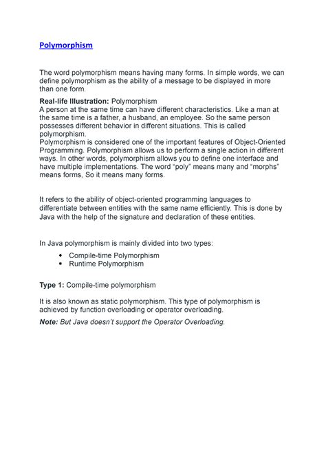 8 Polymorphism In Java Polymorphism The Word Polymorphism Means Having Many Forms In Simple