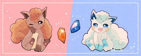 Alolan Vulpix And Vulpix Pokemon Drawn By Hanabusaoekaki Danbooru