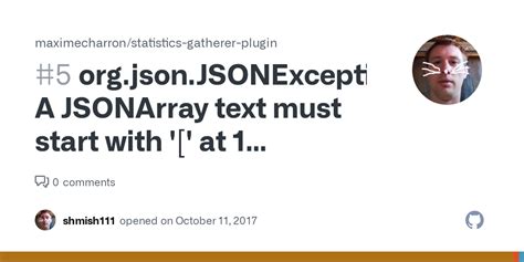 Orgjsonjsonexception A Jsonarray Text Must Start With At 1