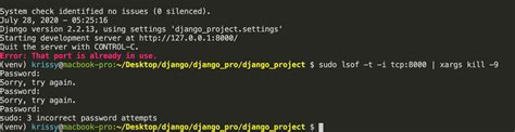 I Am Getting This Error That Port Is Already In Use For Django Its