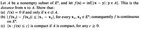 Solved Let A be a nonempty subset of En, and let f(x) = | Chegg.com