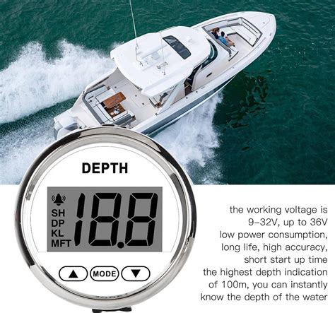 Srum Digital Depth Sounder 2 In Dash Depth Finder Transducer With White Backlight Dc 12v Srum Digital Depth Sounder 2 In Dash Depth Finder Transducer With White Backlight Dc 12v