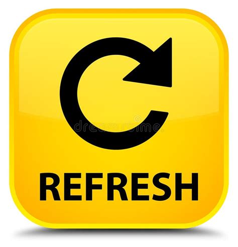 refresh rotate arrow icon special yellow square button stock
