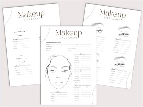 Makeup Artist Face Chart Template Makeup Consultation Form Makeup