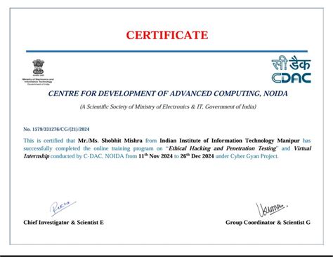 Cybersecurity Ethicalhacking Internship Learning Cdac Shobhit Mishra