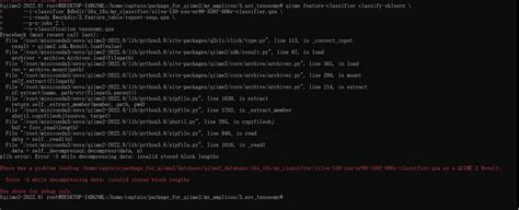 请问各位老师，在进行扩增子分析中的物种注释时，不论使用全长作为分类数据库或特定引物的分类数据库，都会报错，这是咋回事啊？？？？ 组学大讲堂问答社区