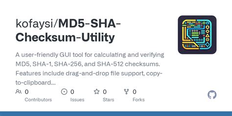Github Kofaysimd5 Sha Checksum Utility A User Friendly Gui Tool For Calculating And