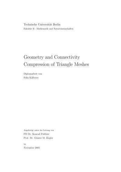 Geometry And Connectivity Compression Of Triangle Meshes