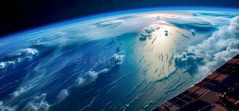 View of the Earth from Space Station. Generative AI Stock Illustration - Illustration of ...