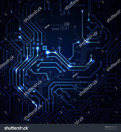 Blue Abstract Background Digital Technologies Stock Vector Royalty Free Shutterstock