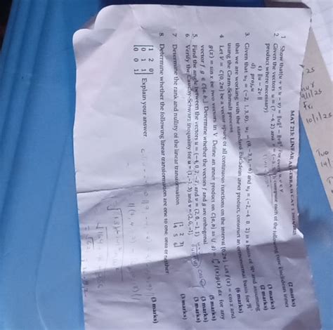 1 Show That U V 12 U V2 12u V2 For All Vectors U V Rn 2 Given The Vectors U 42 And