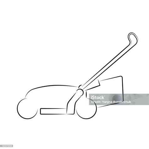 잔디 깎는 기계 로고 디자인 템플릿 라인 아트 원예 서비스의 개념 로고에 대한 스톡 벡터 아트 및 기타 이미지 로고 잔디 깎는 기계 0명 Istock