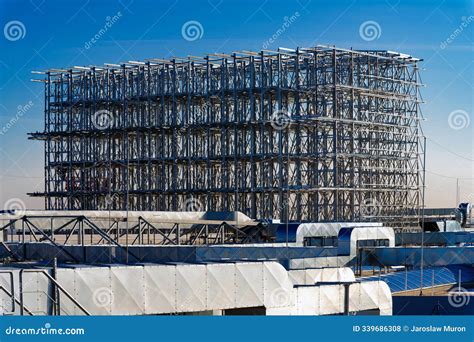 Asrs Clad Rack Structural Framework During Installation Rises Above
