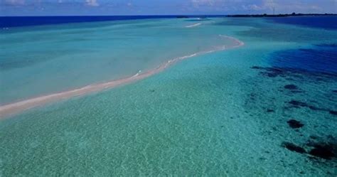 Narrow Beach Stretches Out As Far As You Stock Video Pond