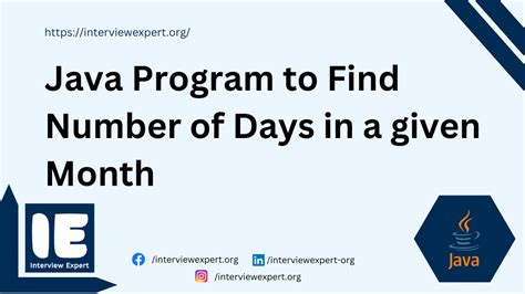 Java Program To Find Number Of Days In A Given Month Interview Expert