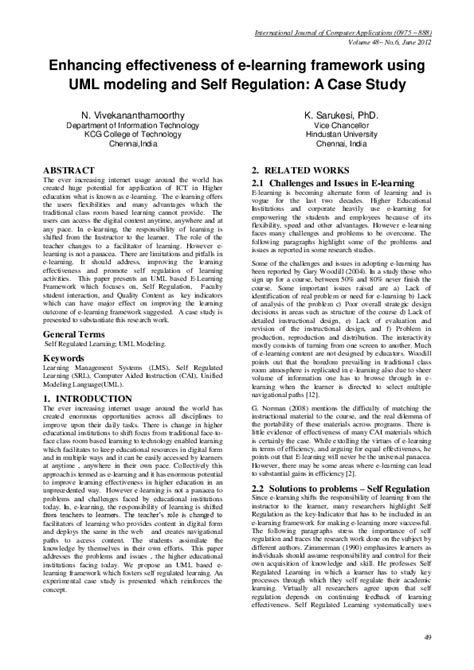 Pdf Enhancing Effectiveness Of E Learning Framework Using Uml