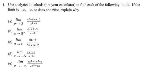 Solved Use Analytical Methods Not Your Calculator To Chegg