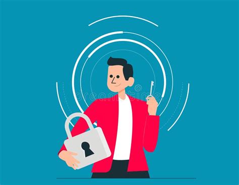 The Personal Data Protection Lock With Password Vector Concept Stock Vector Illustration Of