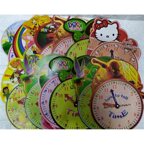 12pcspack Characrer Paper Clock Assorted Design Shopee Philippines