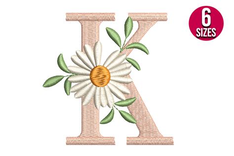 Floral Alphabet Letter K Creative Fabrica