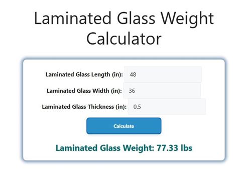 Laminated Glass Weight Calculator Savvy Calculator