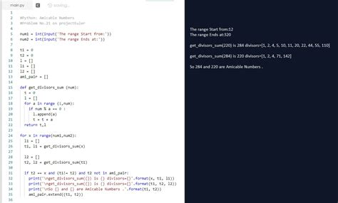 Python Amicable Numbers Alis Photography Space