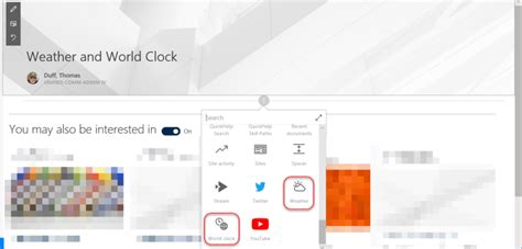 Weather And World Clock Web Parts On Sharepoint Online Pages One