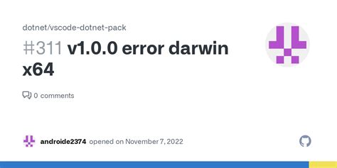 V Error Darwin X Issue Dotnet Vscode Dotnet Pack GitHub