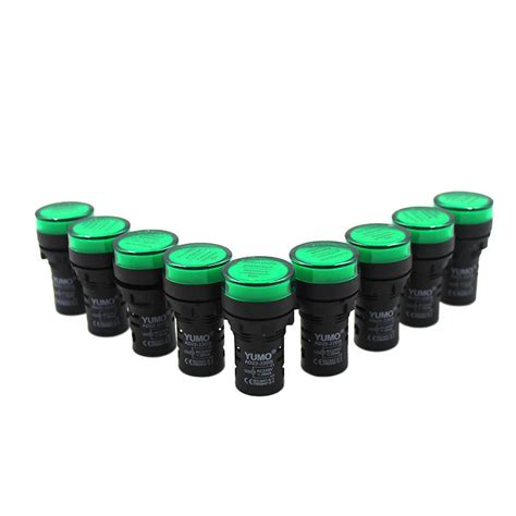 22mm LED Green Indicator Lamp Signal Indicating Light - Push Button and ...