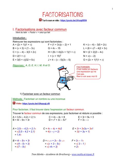 Factorisation Yvan Monka Pdf