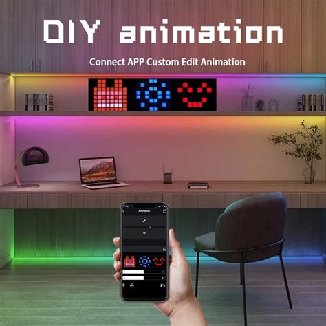 WS2812B DIY Smart Led Matrix Pixel Panel Lamp Addressable RGB Pattern Graffiti Scrolling Text