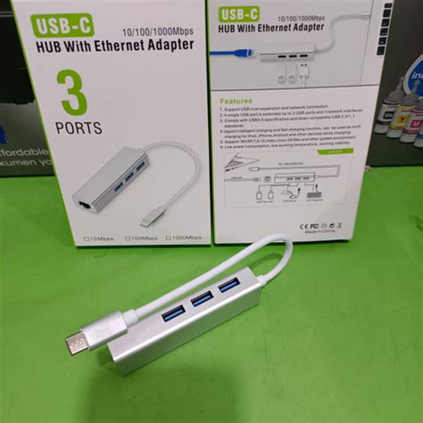 Jual Converter USB Type C To LAN With USB Hub Port USB Multi Function Jakarta Pusat