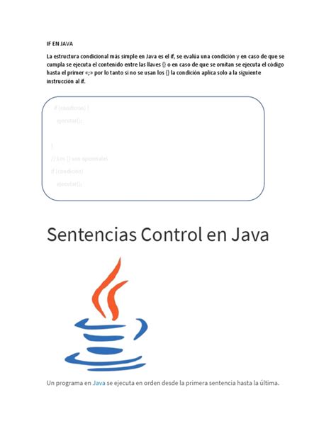 sentencias o comando en java pdf flujo de control desarrollo de