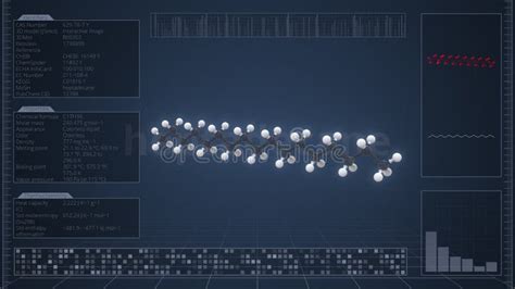 overview of the molecule of captopril on the computer screen loopable
