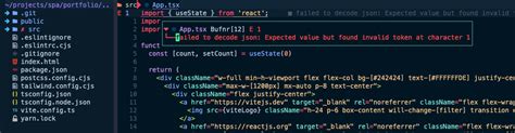 eslint d failed to decode json expected value but found invalid token