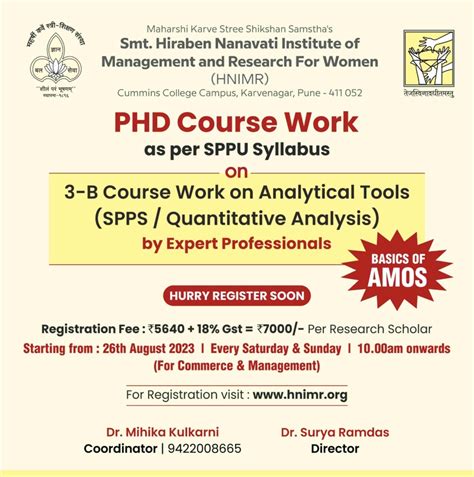 Phd Course Work Hnimr