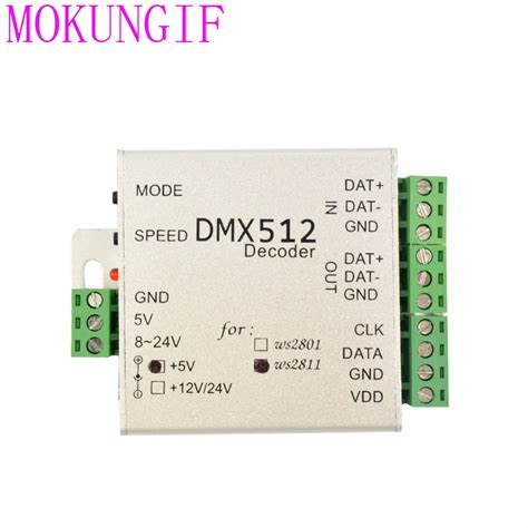 50pcs dmx512 controller ws2812b sk6812 ws2811 ws2801 dc5v 12v dmx pixel