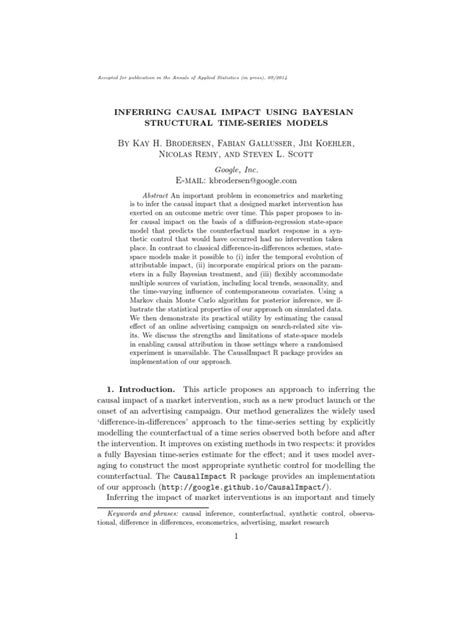 Estimating The Causal Impact Of Marketing Interventions Using Bayesian Structural Time Series