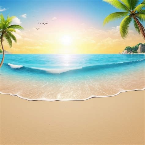 Summer beach scene design background | Premium AI-generated image