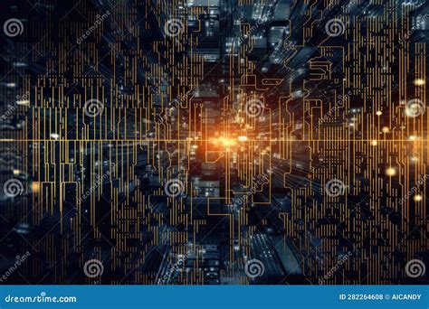 Minimalistic Abstract Background With Circuitry Patterns And Binary